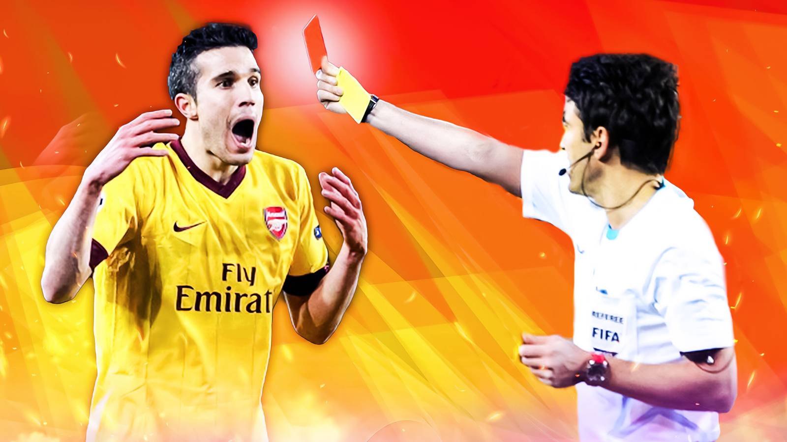 Robin van Persie’s Controversial Red Card for Arsenal vs Barcelona ...