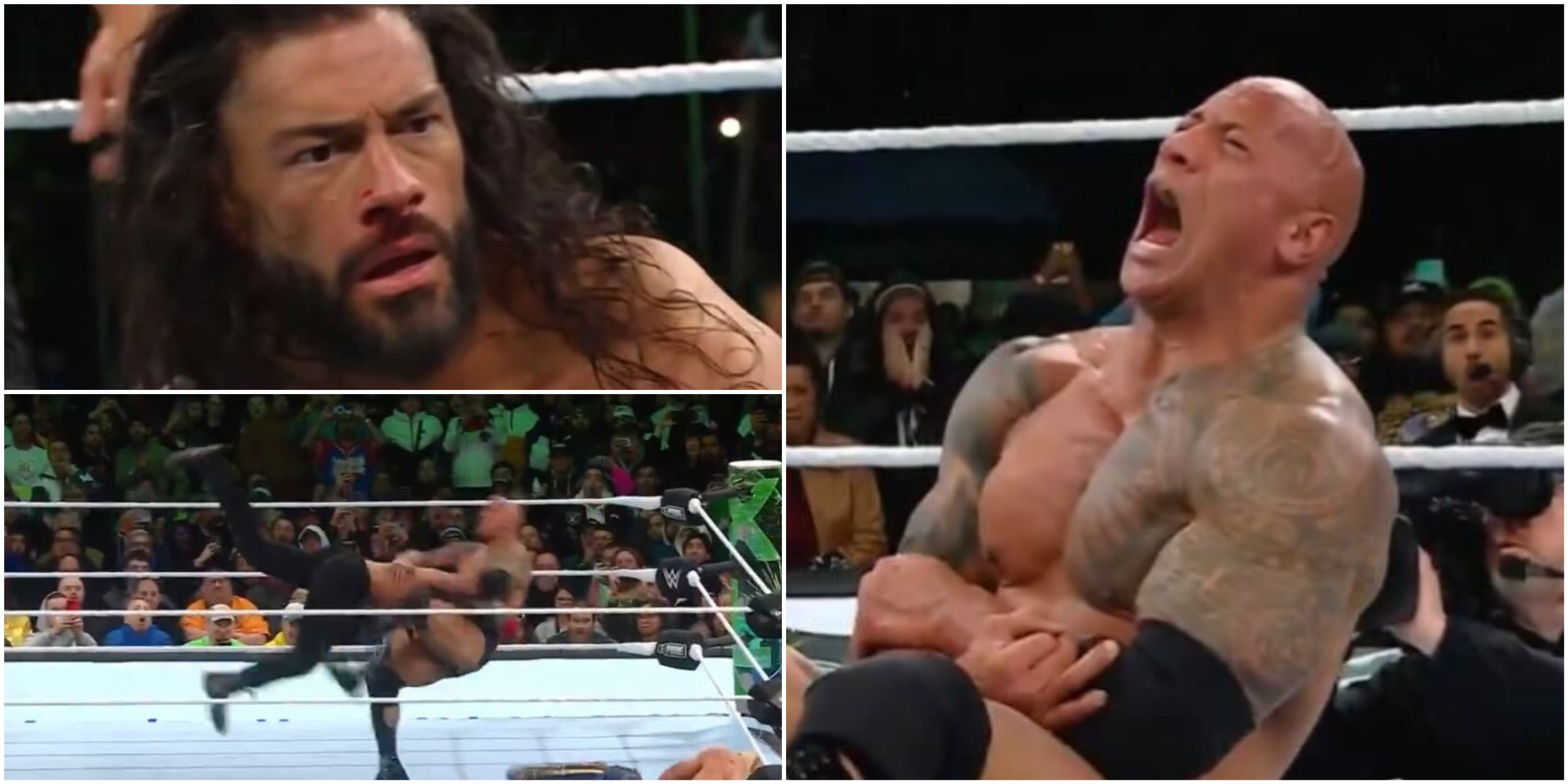 The Rock's Epic Reaction to Getting Speared by Roman Reigns