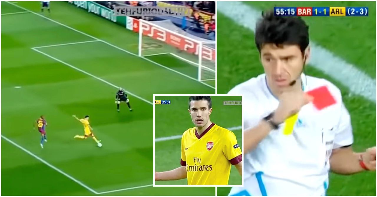 Robin van Persie’s Controversial Red Card for Arsenal vs Barcelona ...