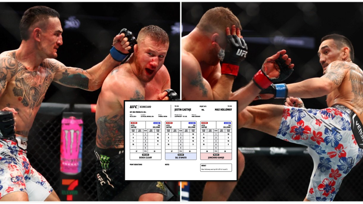 Judges' Scorecards for Max Holloway vs Justin Gaethje at UFC 300