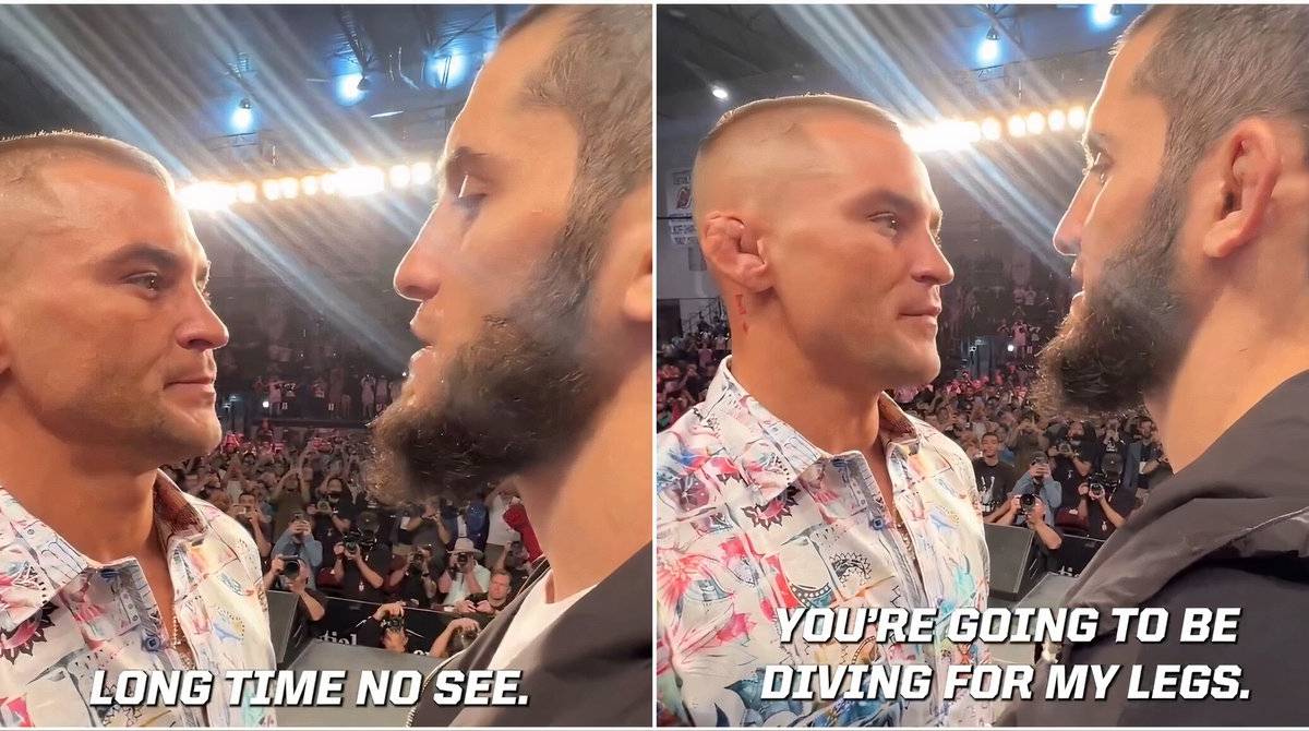 Islam Makhachev And Dustin Poirier Exchange Words in Tense Face-Off