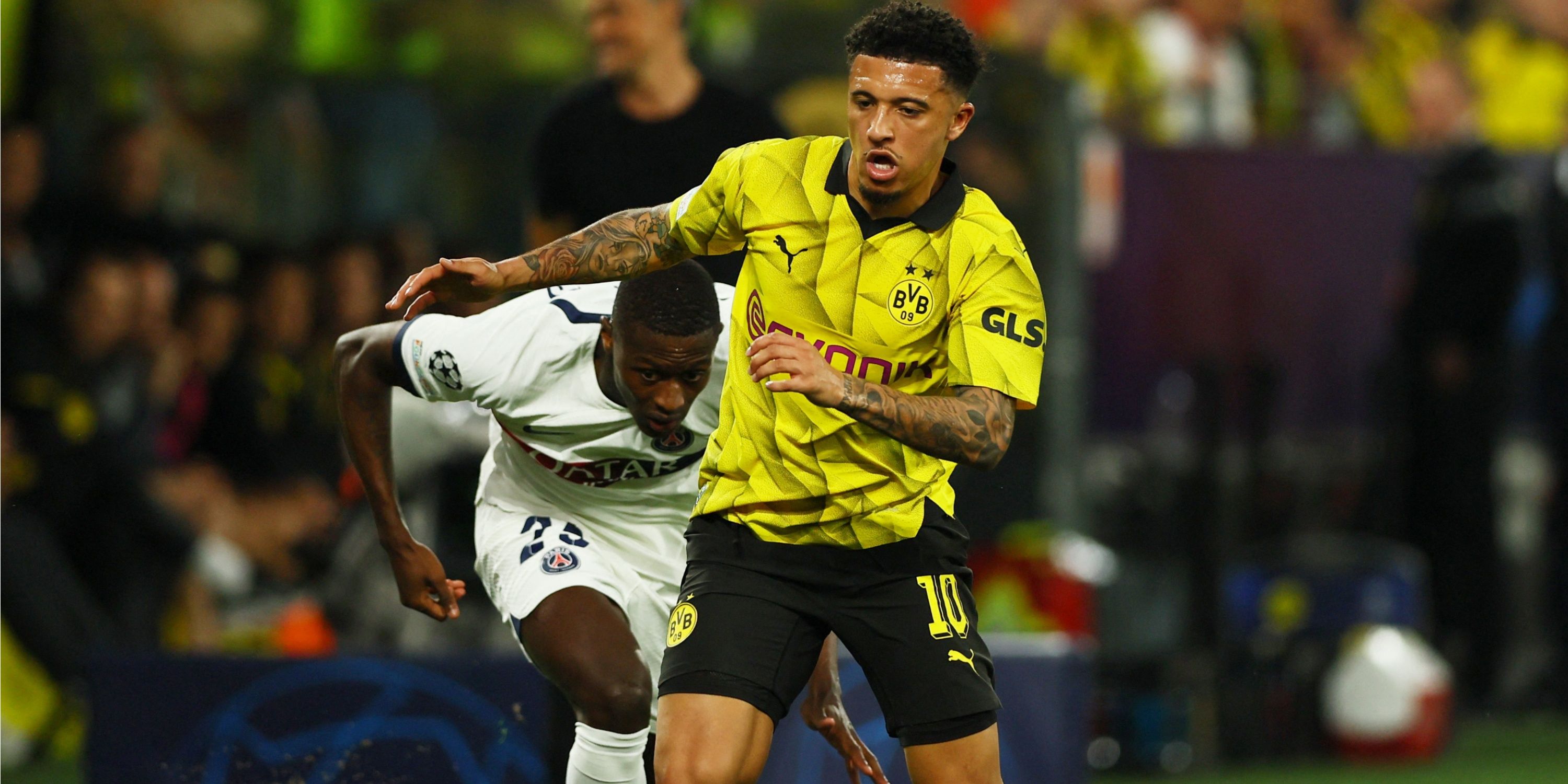 Comparing Jadon Sancho's Stats to Kylian Mbappe's From Dortmund 1-0 PSG