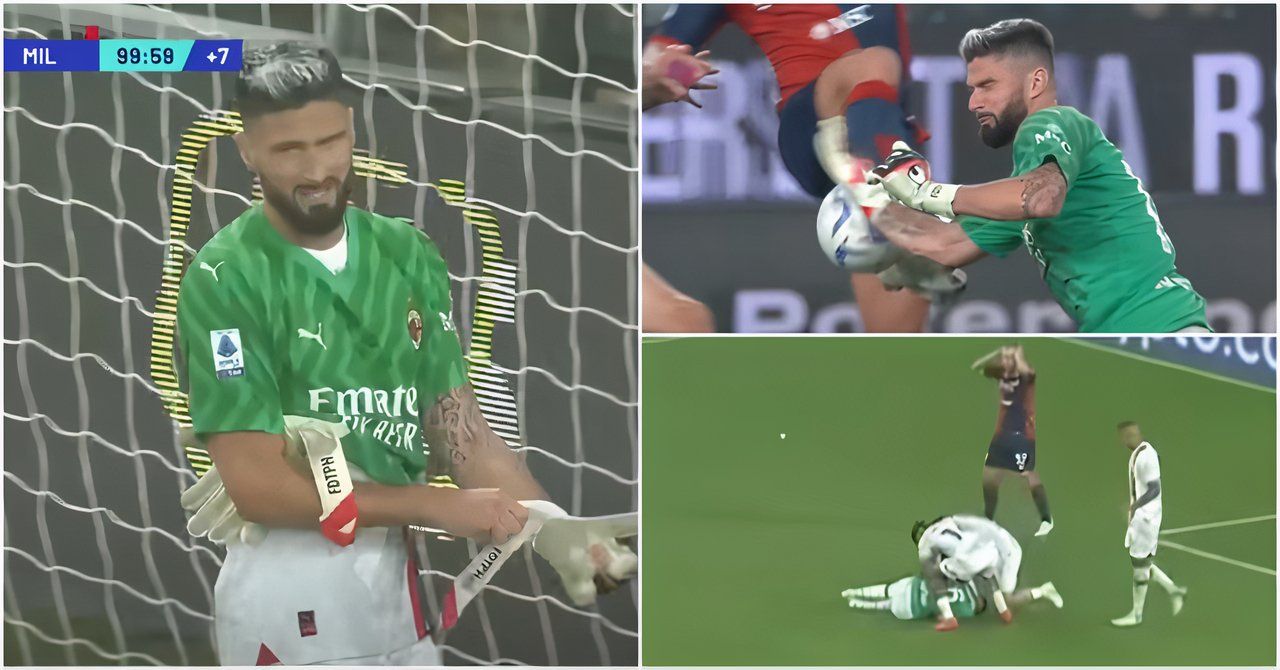 When Olivier Giroud Produced Goalkeeping Masterclass for Milan v Genoa