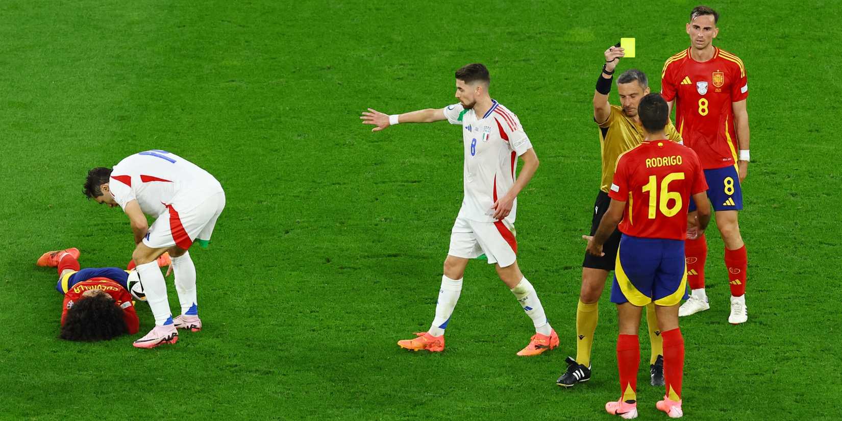 Why Rodri Was Shown Yellow Card by Referee During Spain vs Italy