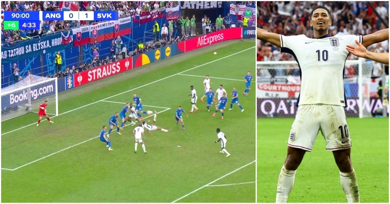 Jude Bellingham Scores Sensational Overhead Kick for England vs Slovakia
