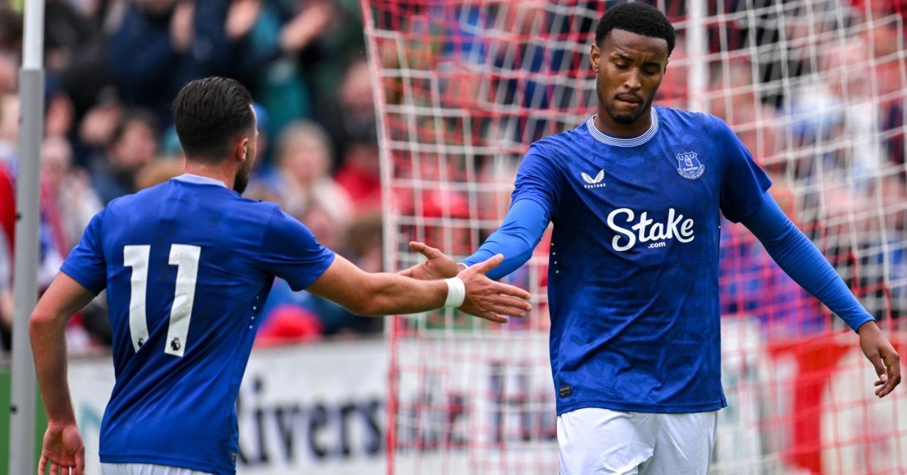 Everton Badge Spotted Falling Off New Home Shirt During Pre-Season Friendly