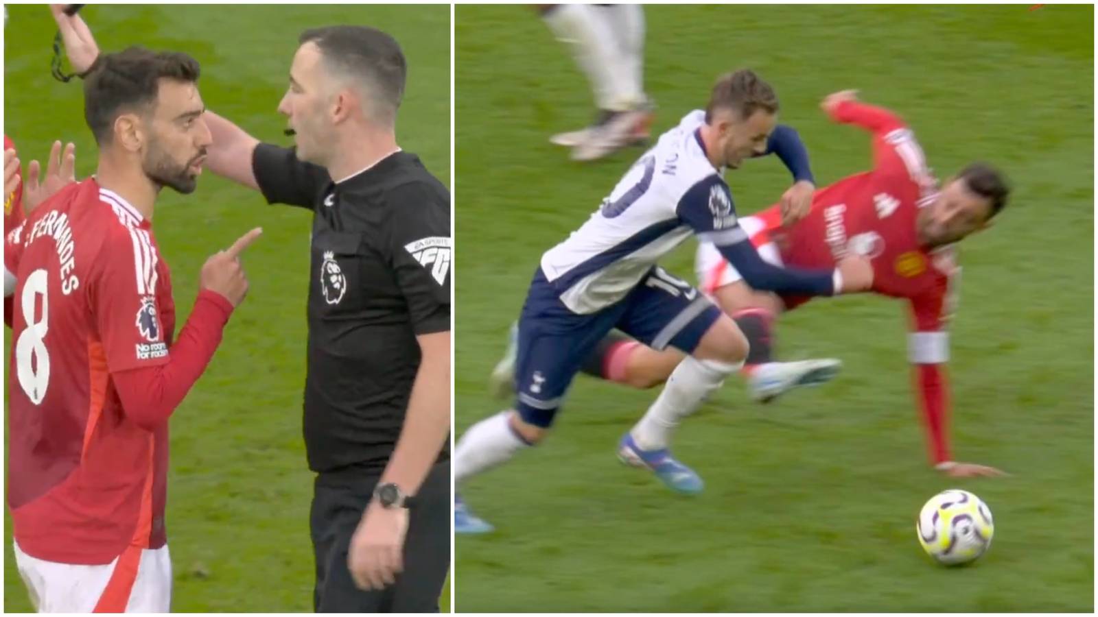 Bruno Fernandes Shown Straight Red Card in Man United v Tottenham