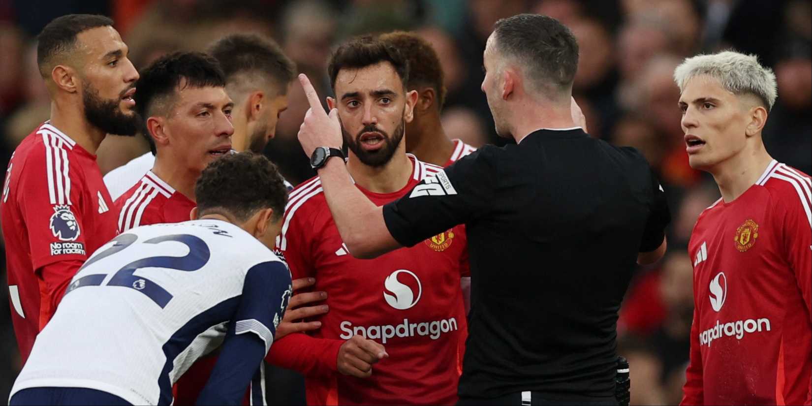 Bruno Fernandes Shown Straight Red Card in Man United v Tottenham