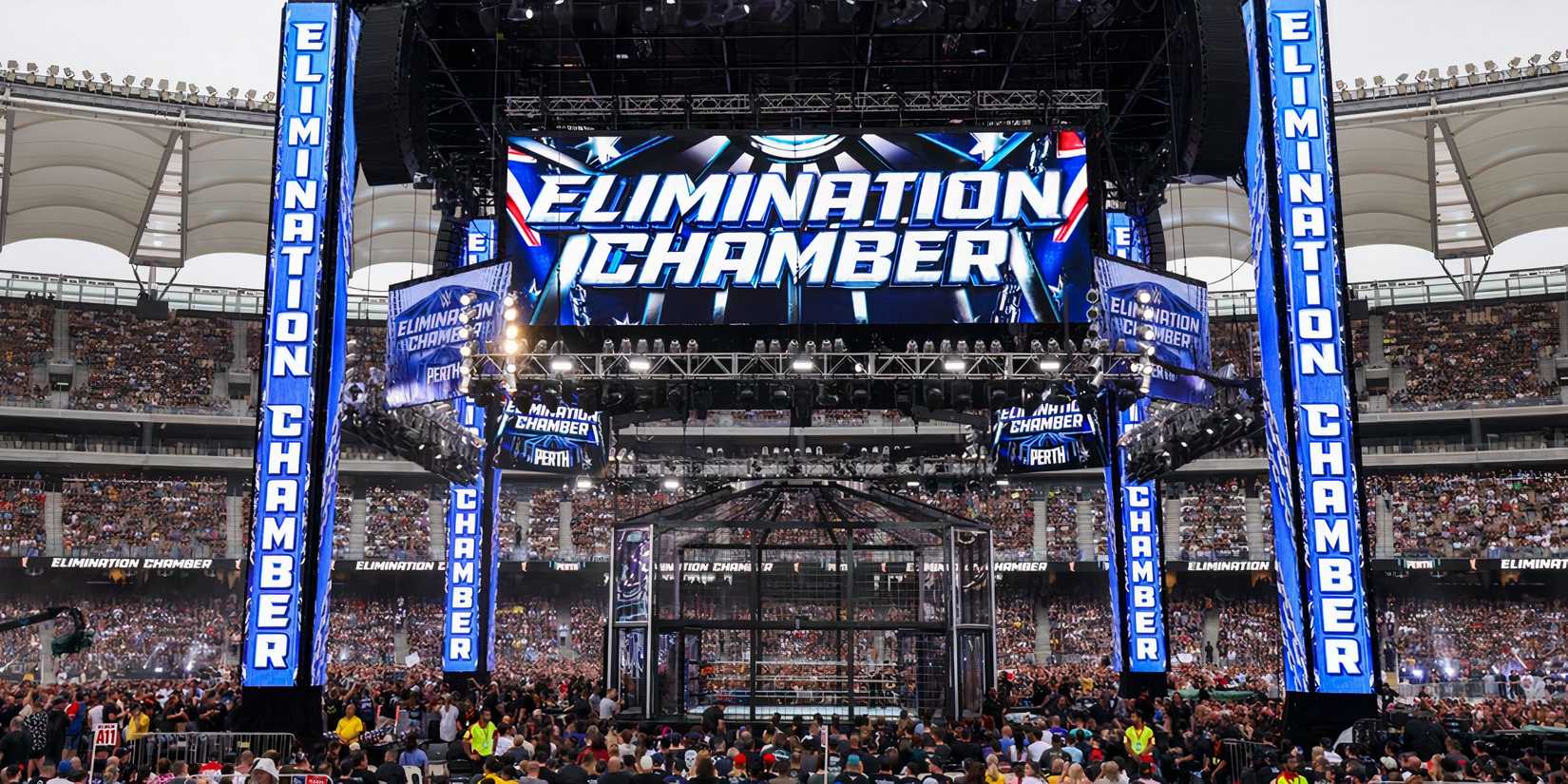 First Look at WWE Elimination Chamber Set Up
