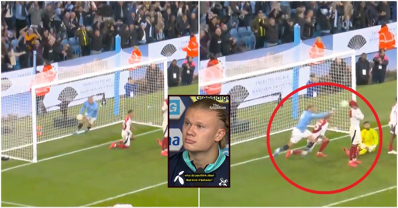 Erling Haaland Reacts to Incident With Gabriel in Man City 2-2 Arsenal