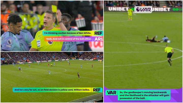 Var Audio For William Saliba's Red Card in Bournemouth 2-0 Arsenal