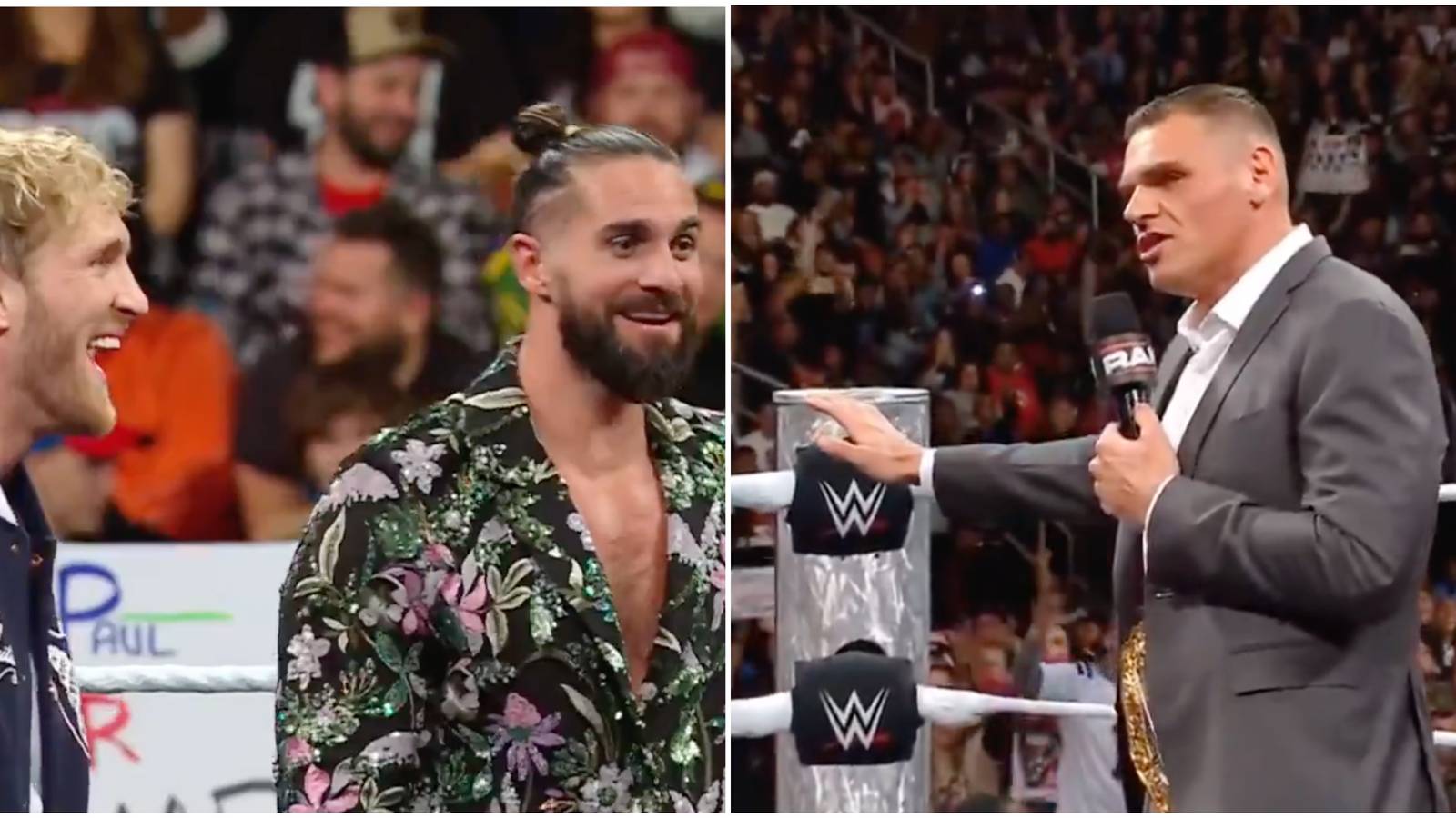 Gunther Makes Seth Rollins & Logan Paul Break Character During WWE Raw