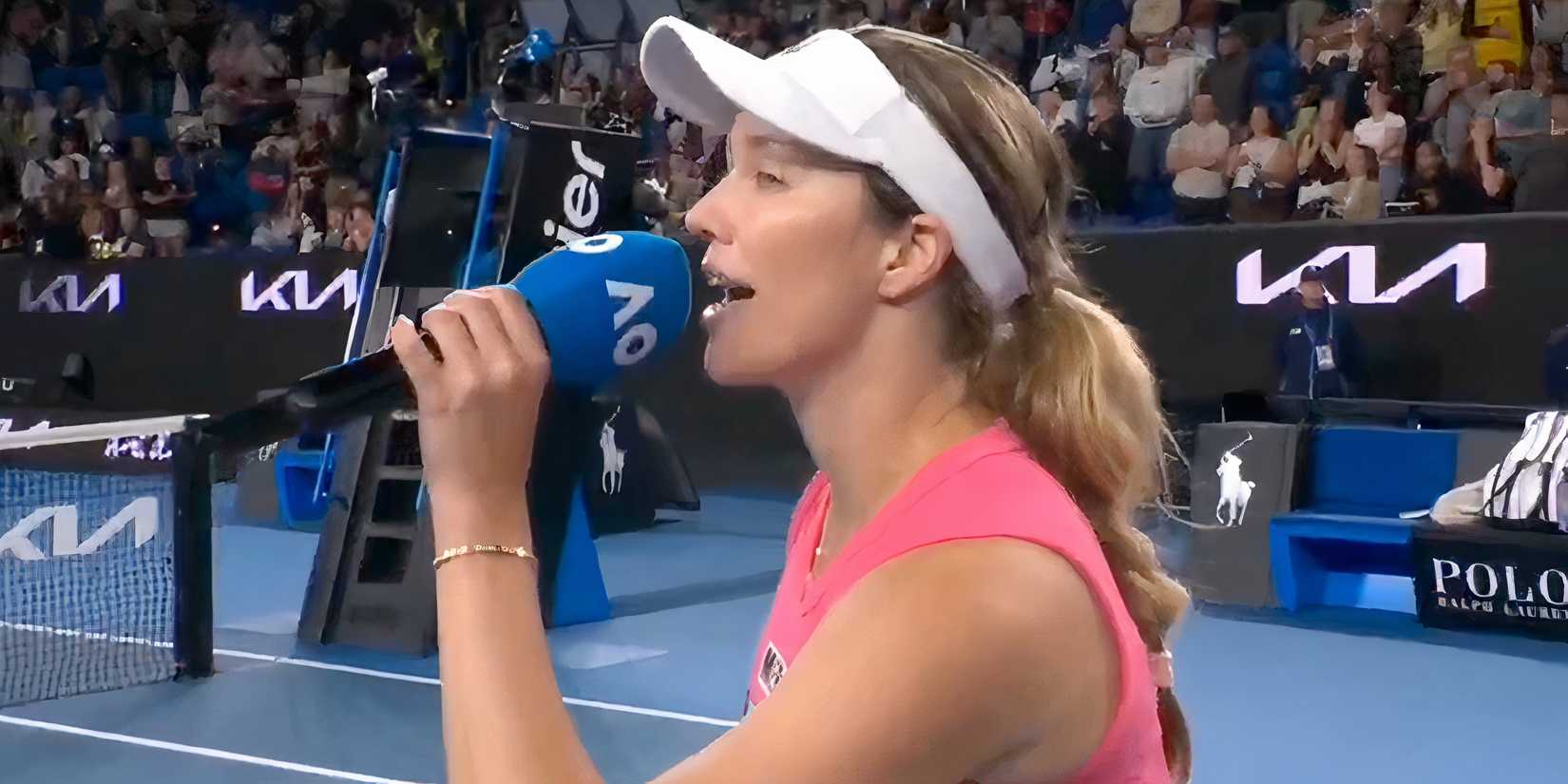 Danielle Collins' Post-Match Interviews at Australian Open After Being ...