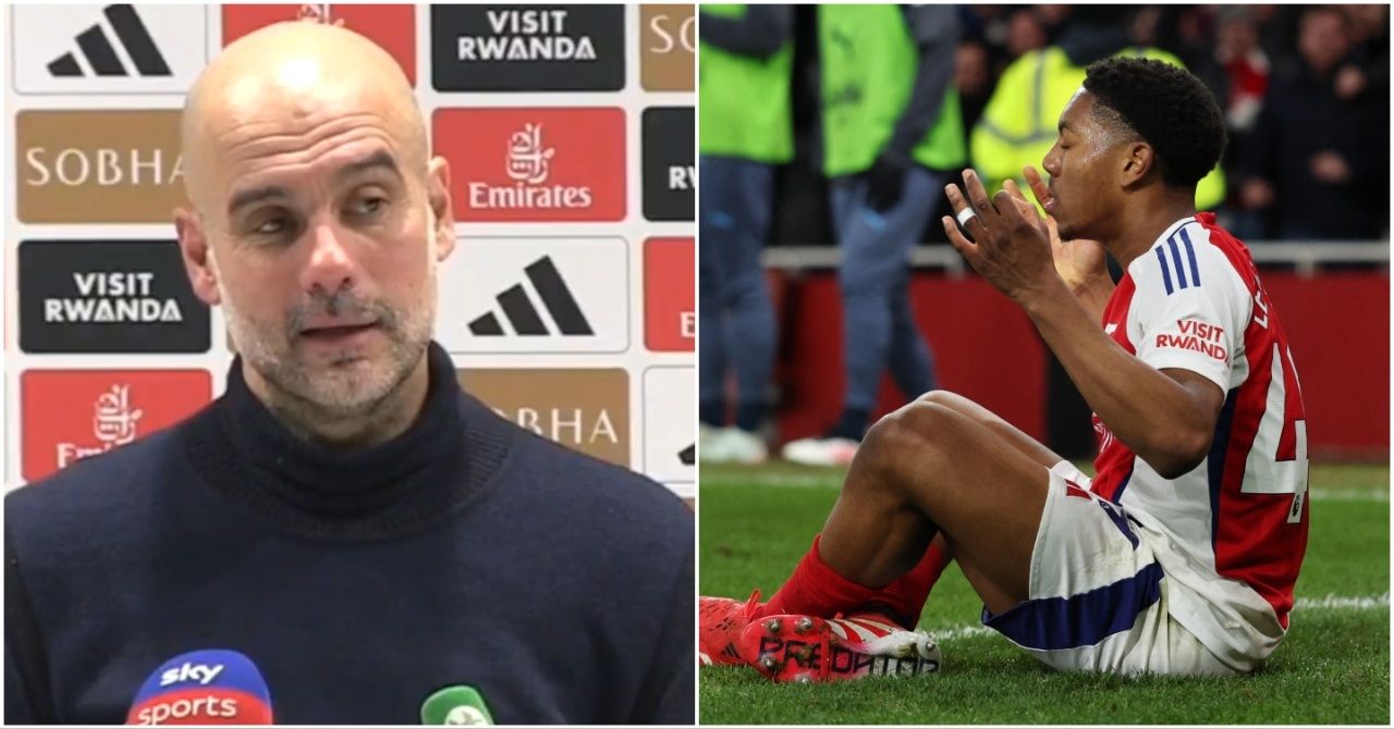 Pep Guardiola Reacts to Myles Lewis-Skelly’s Celebration During Arsenal ...