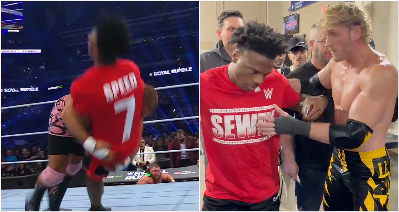 Logan Paul Reacts to Speed Getting Speared at WWE Royal Rumble