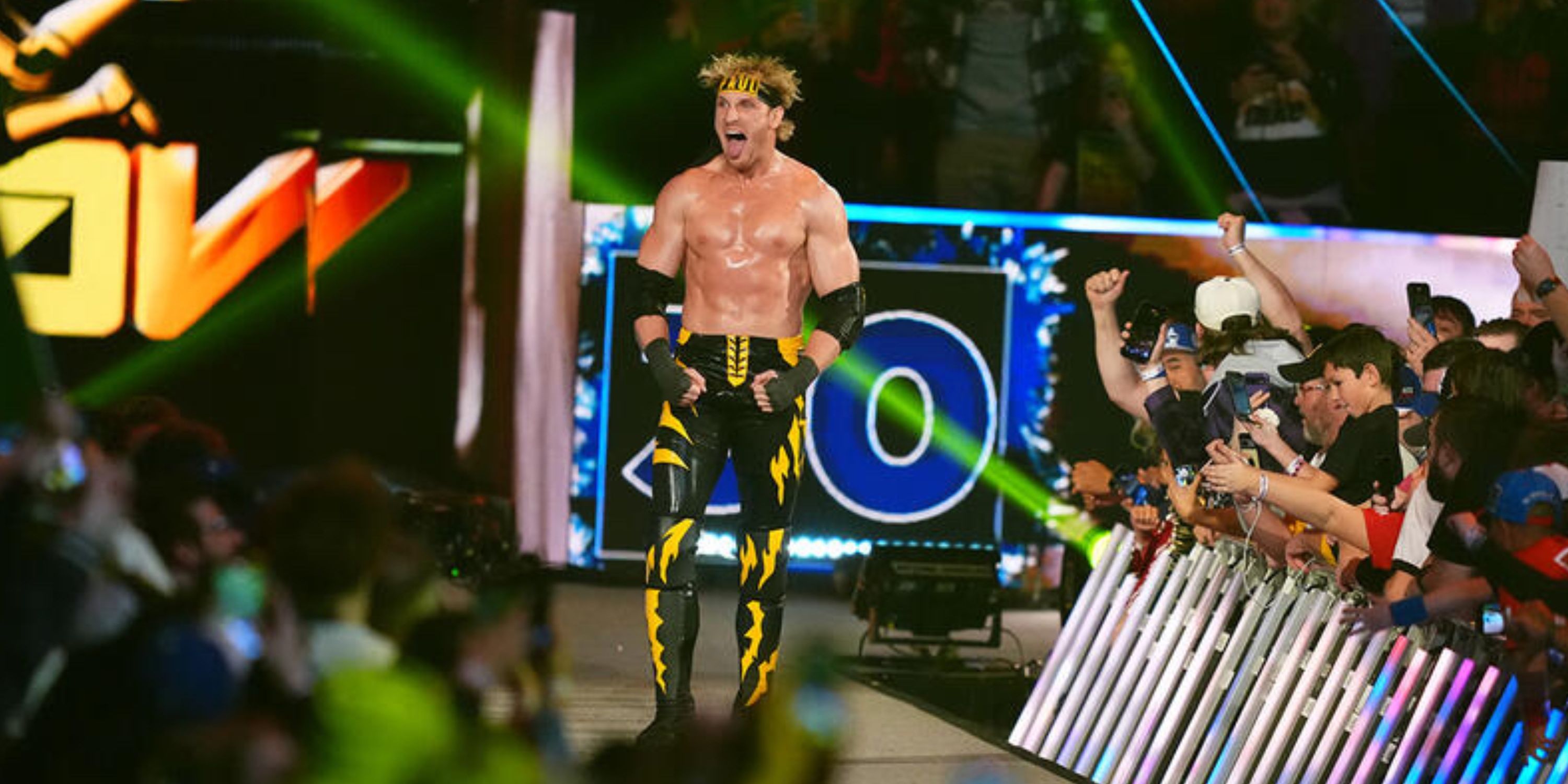 Logan Paul Destroys Fan's Camera During WWE Royal Rumble Entrance