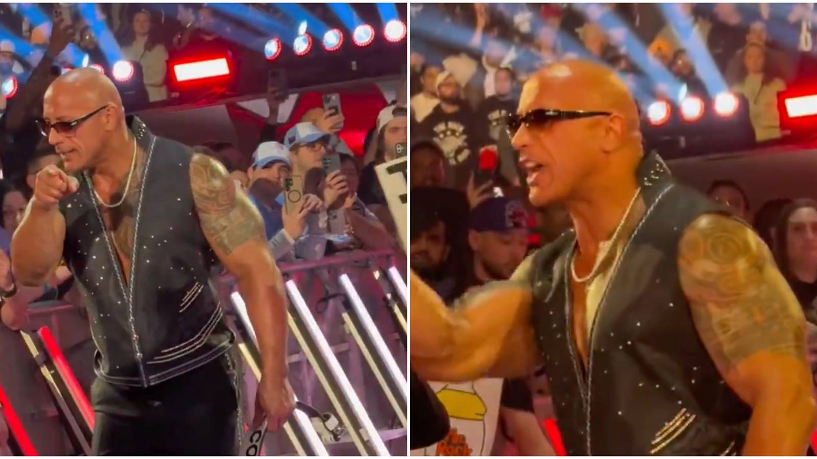 Footage Reveals The Rock's Ringside Clash at WWE Elimination Chamber