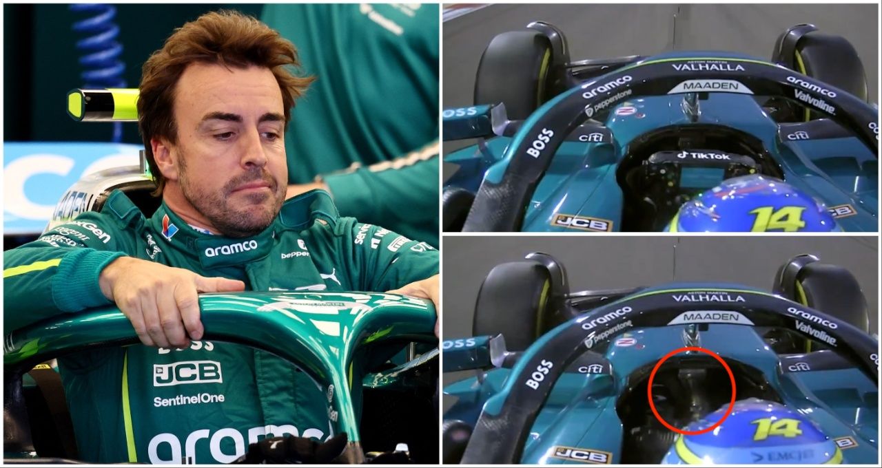 Shocking Moment Fernando Alonso's Steering Wheels Falls Off Car at Bahrain GP