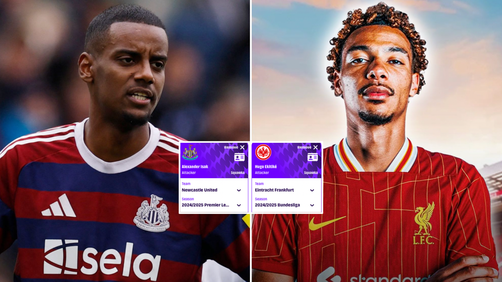 Alexander Isak & Hugo Ekitike's 24/25 Statistics Compared