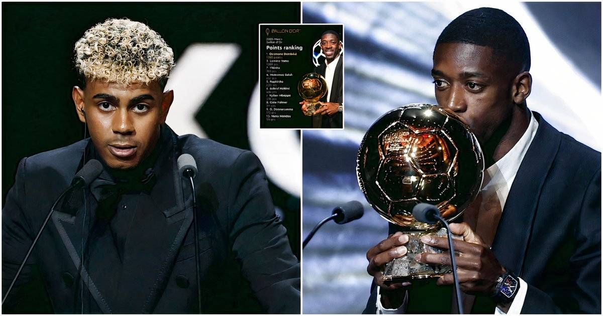 Official 2025 Ballon d'Or Vote Count Released - Salah 723 Points Behind ...