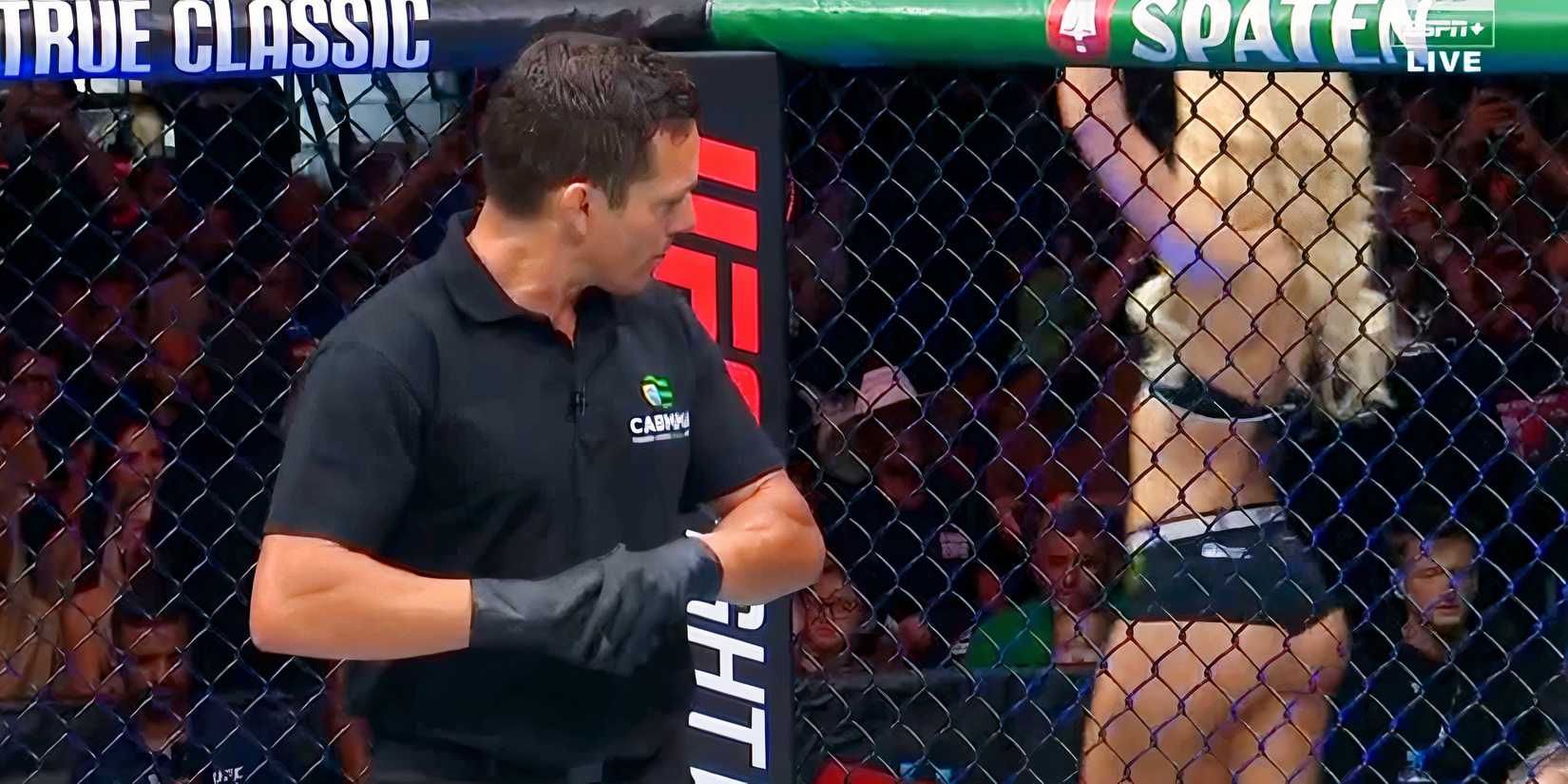UFC Referee Jason Herzog's Tweet After Being Caught Checking Out Cage Girl
