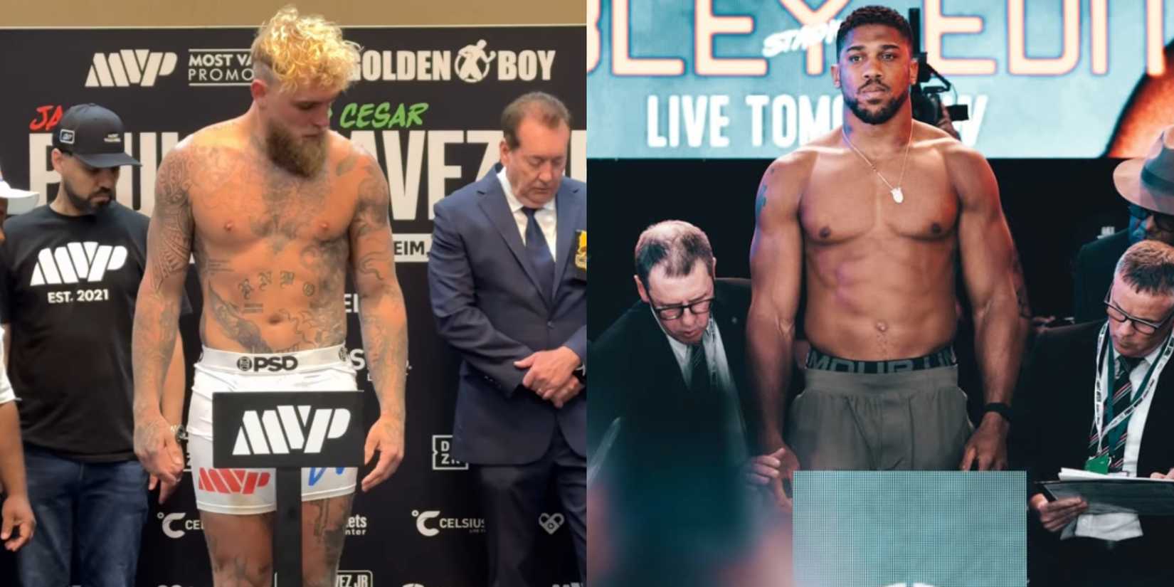 Physique Difference Between Jake Paul and Anthony Joshua