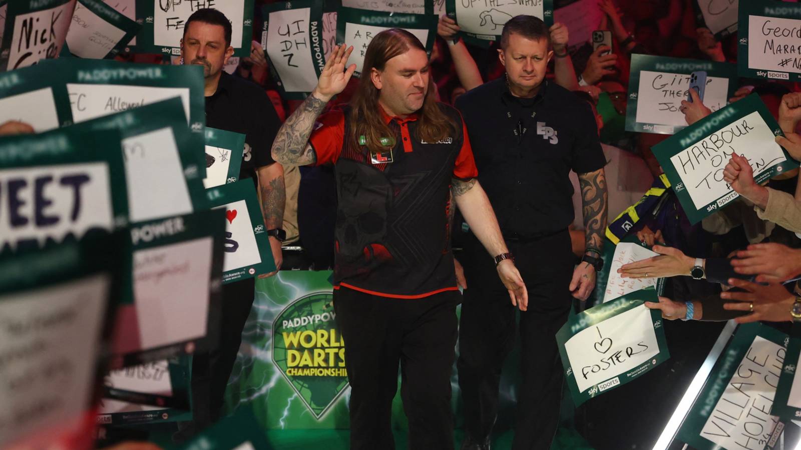 Paddy Power Logo Blurred For ADOA Foundation During Luke Littler Game