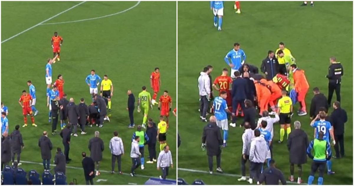 Lameck Banda Collapses on Pitch During Napoli 2-1 Lecce