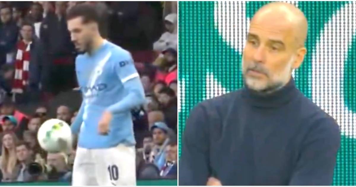 Rayan Cherki Angers Pep Guardiola During Carabao Cup Final